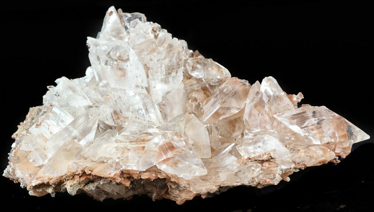 8.1" Transparent Selenite Crystal Cluster on Matrix - Mexico For Sale ...