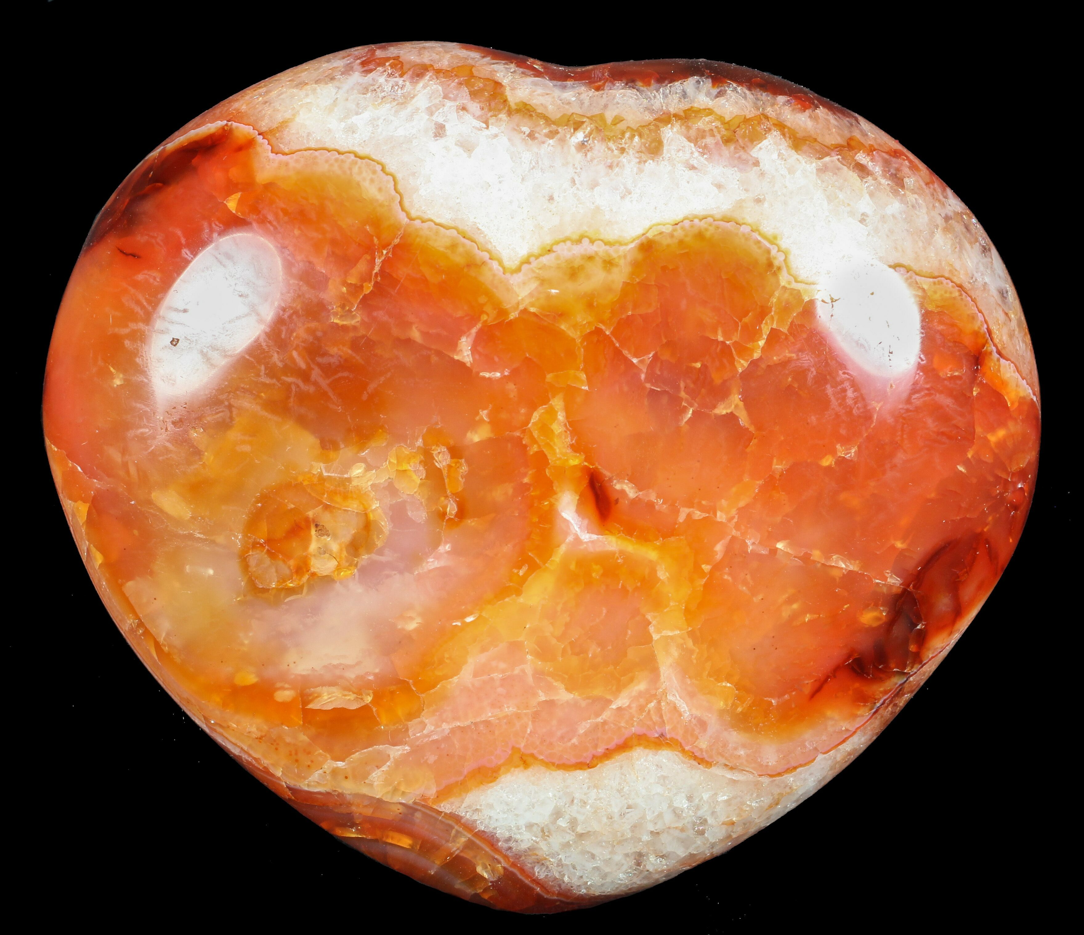 4.1" Colorful Carnelian Agate Heart For Sale (#59493) - FossilEra.com