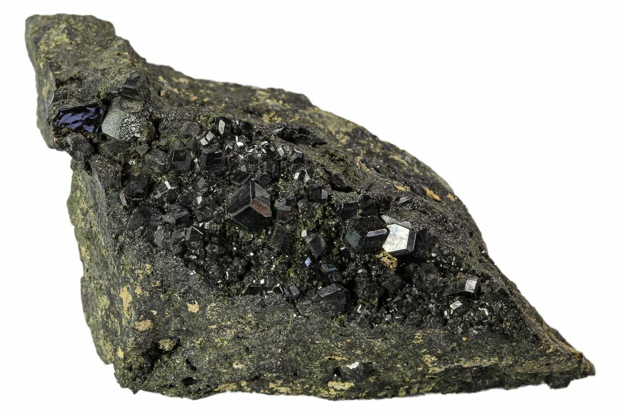 3.2" Black Andradite (Melanite) Garnet Cluster with Biotite - Morocco ...