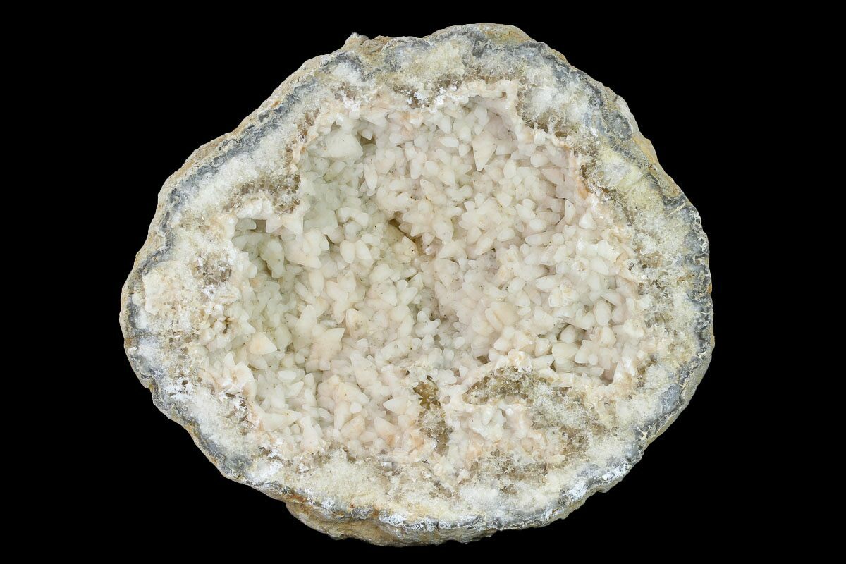 6.6" Scalenohedral Calcite Lined Keokuk Geode (Half) - Illinois ...