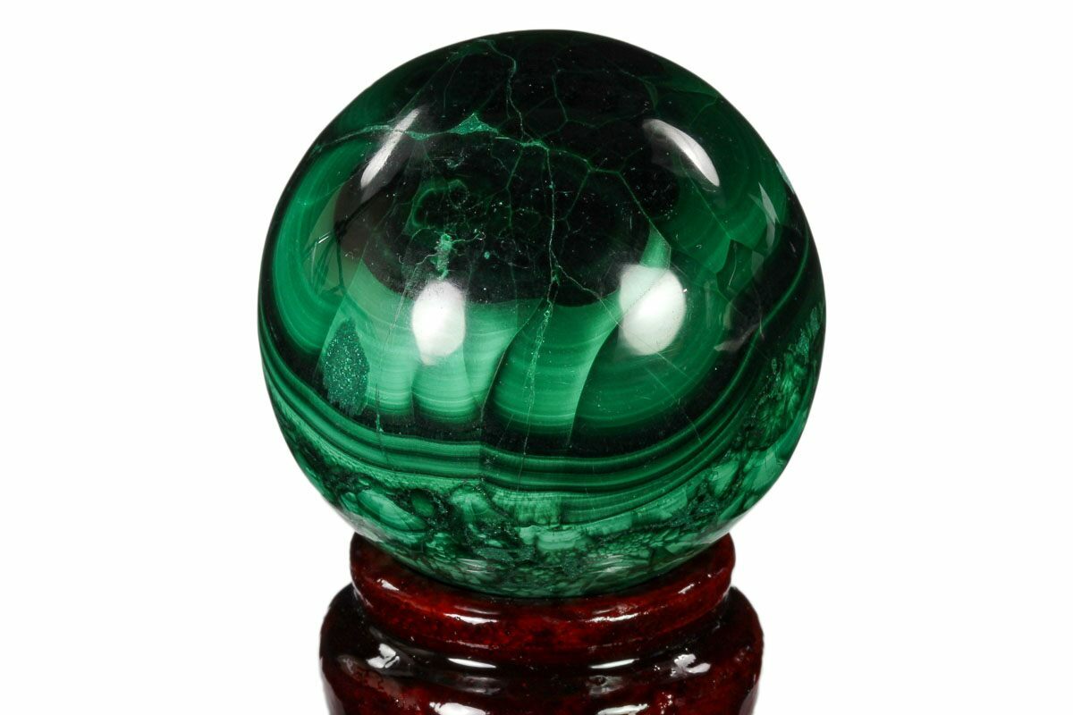 2" Flowery, Polished Malachite Sphere - Congo (#150226) For Sale - FossilEra.com