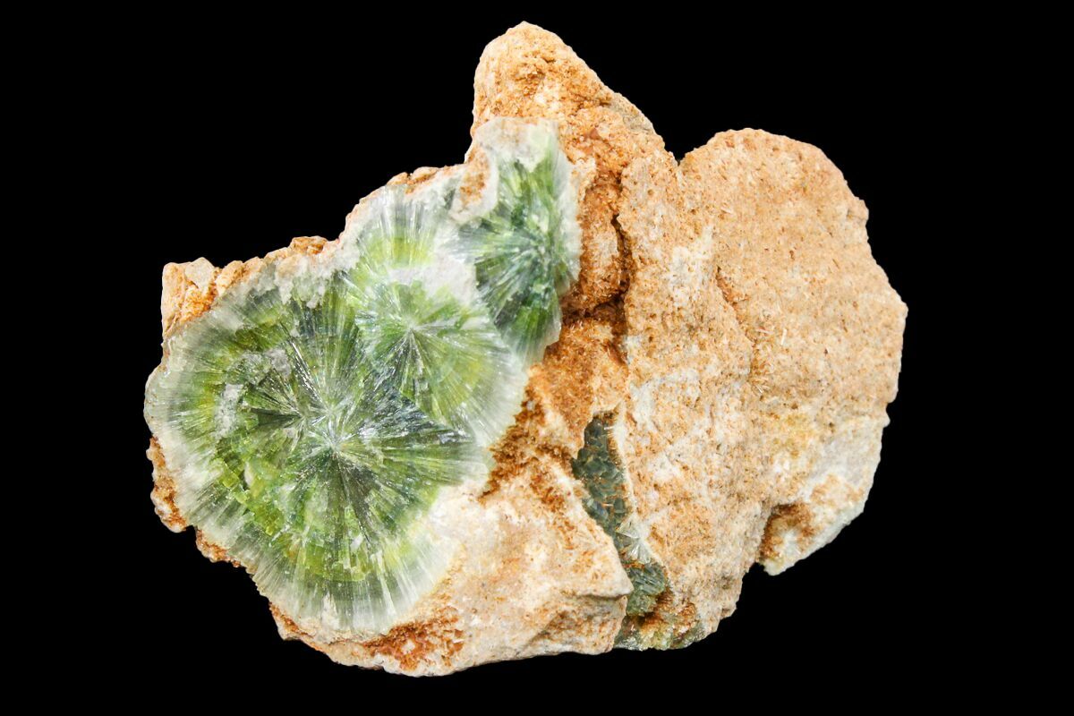 1.5" Radiating, Green Wavellite Crystal Aggregation - Arkansas (#163045 ...