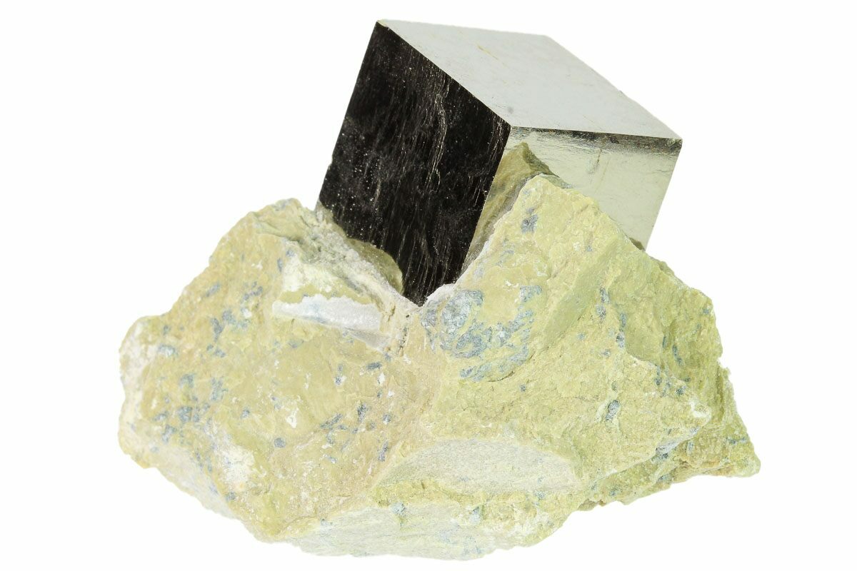 .95" Natural Pyrite Cube In Rock - Navajun, Spain (#168524) For Sale ...