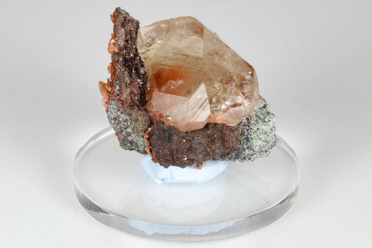 2.3" Calcite Crystal Cluster with Hematite Inclusions - Fluorescent ...