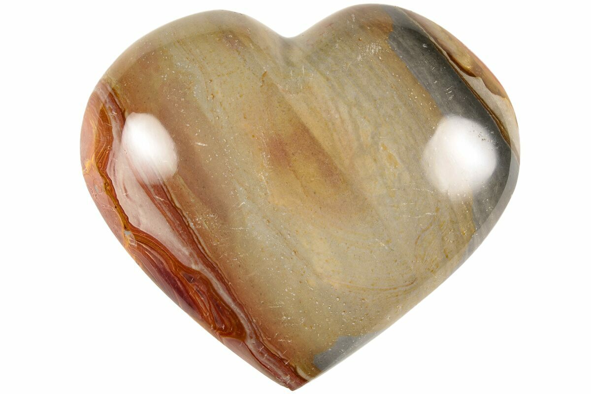 3.3" Wide, Polychrome Jasper Heart - Madagascar (#205254) For Sale ...