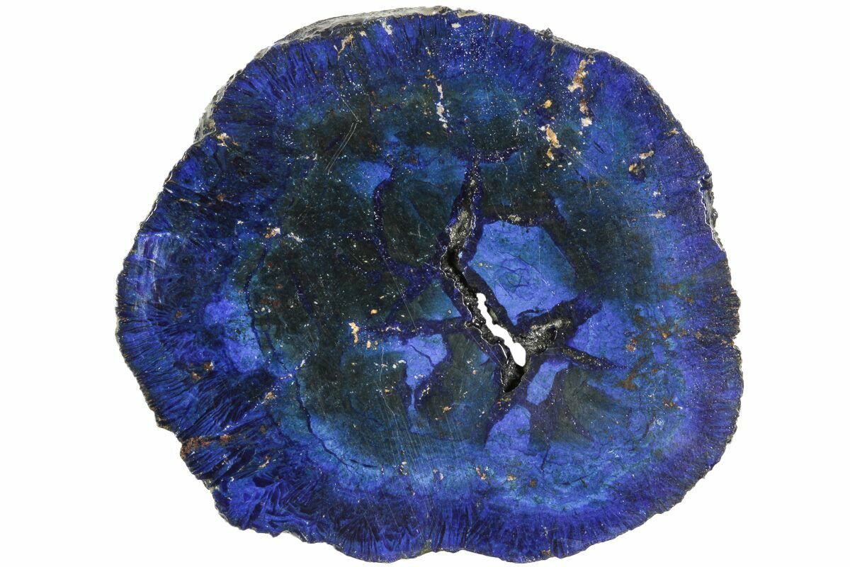 1.8" Vivid Blue, Cut/Polished Azurite Nodule Slice - Siberia (#209492 ...