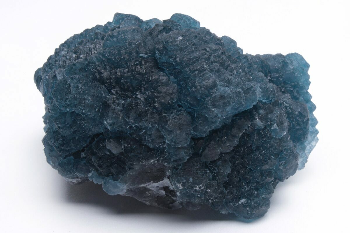 2.3" Blue, Cubic/Octahedral Fluorite Encrusted Quartz - Inner Mongolia ...