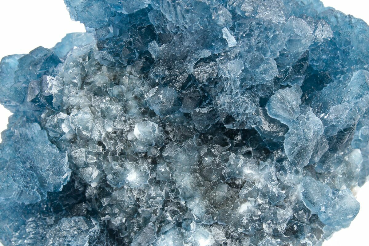 2.75" Blue, Cubic/Octahedral Fluorite Encrusted Quartz - Inner Mongolia ...