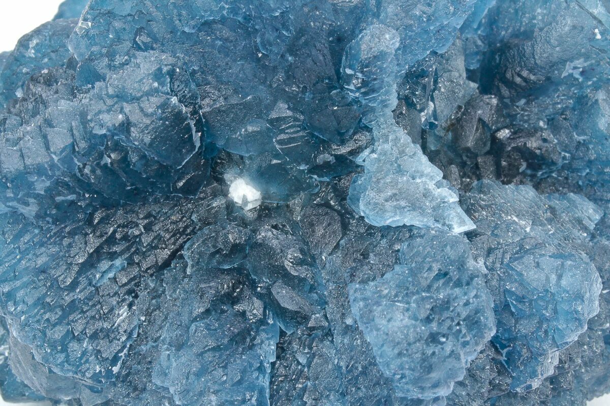 2.8" Blue, Cubic/Octahedral Fluorite Encrusted Quartz - Inner Mongolia ...
