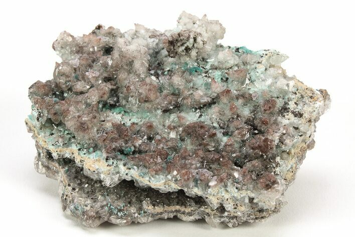 2.6" Fibrous Aurichalcite Crystals with Calcite - Mexico (#214993) For ...
