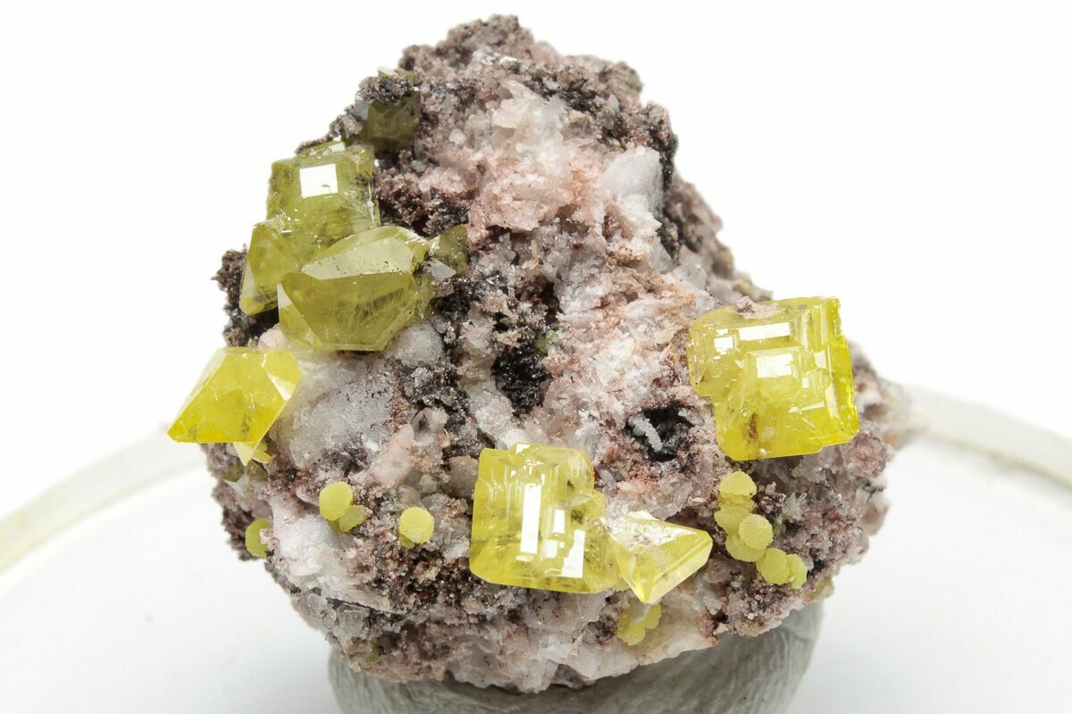 1" Yellow Wulfenite and Botryoidal Mimetite - La Morita Mine, Mexico ...