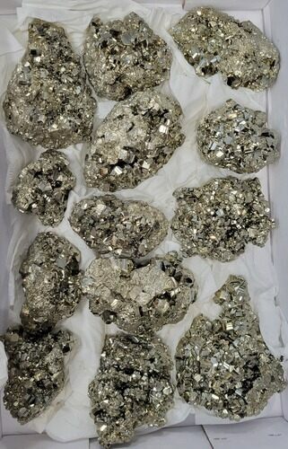 Flat: Natural Pyrite Clusters - 13 Pieces (#225551) For Sale ...