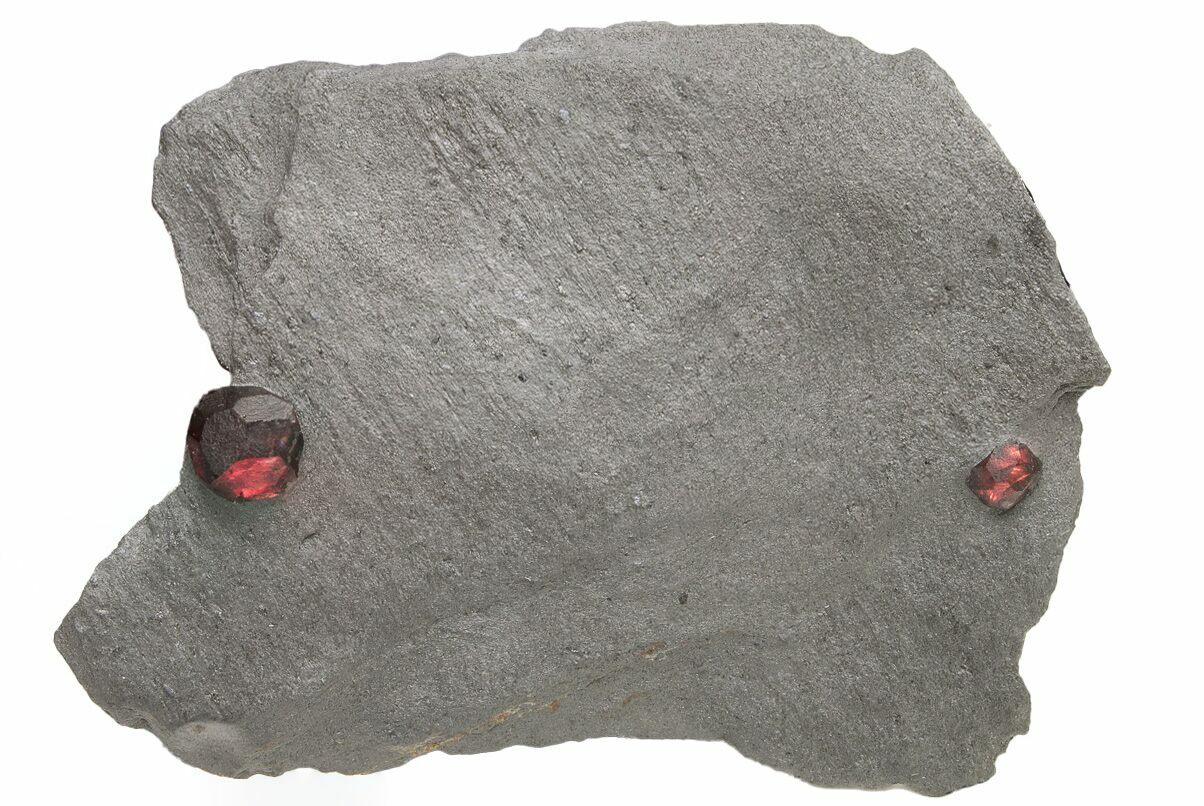 2.5" Plate of Two Red Embers Garnets in Graphite - Massachusetts ...