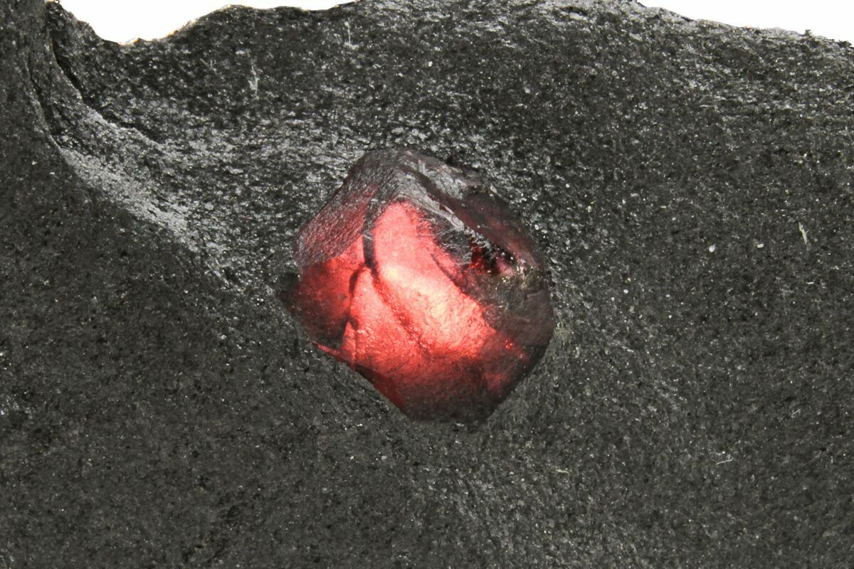 2.5" Plate of Two Red Embers Garnets in Graphite - Massachusetts ...