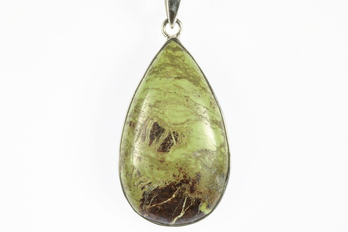 1.5" Green Gaspeite Pendant (Necklace) - 925 Sterling Silver (#228706 ...