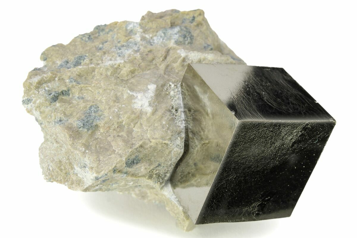 .9" Natural Pyrite Cube In Rock - Navajun, Spain (#227698) For Sale ...