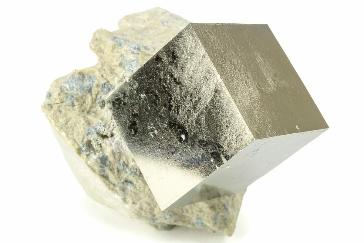 .97" Natural Pyrite Cube In Rock - Navajun, Spain (#227702) For Sale ...