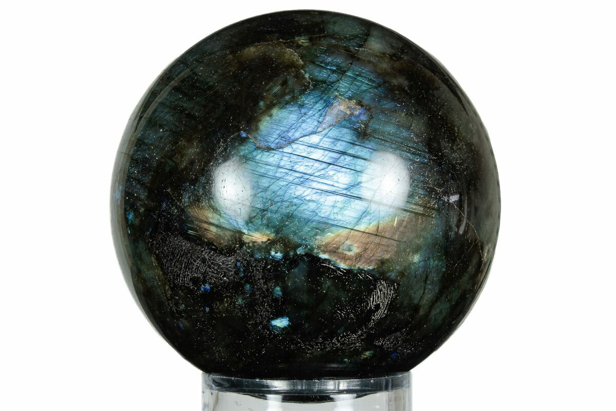 3.25" Flashy, Polished Labradorite Sphere - Great Color Play (#232424 ...