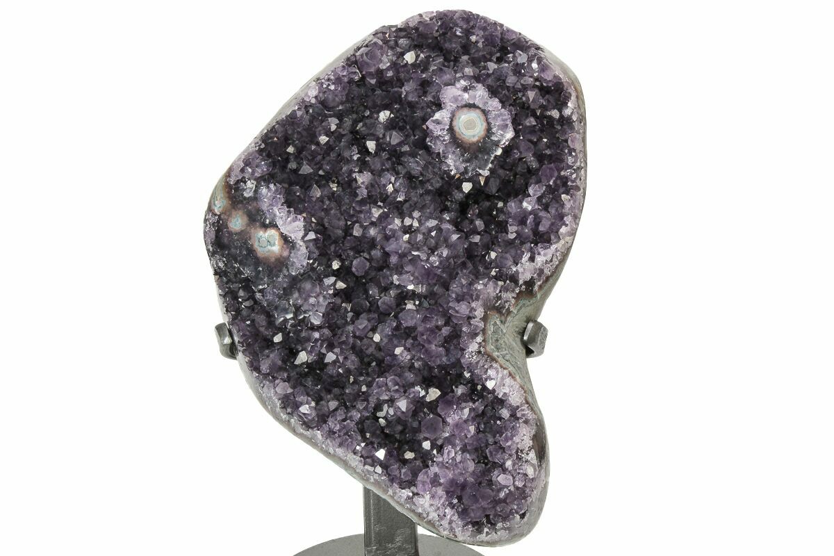 9.9" Sparkly Amethyst Geode Section on Metal Stand (#233922) For Sale ...