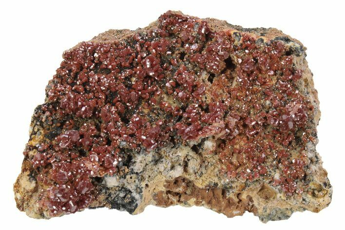 3.2" Glittering, Ruby Red Vanadinite Crystals on Dolomite - Morocco ...