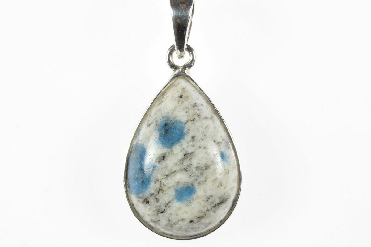 1" Polished K2 Granite Pendant (Necklace) - 925 Sterling Silver ...