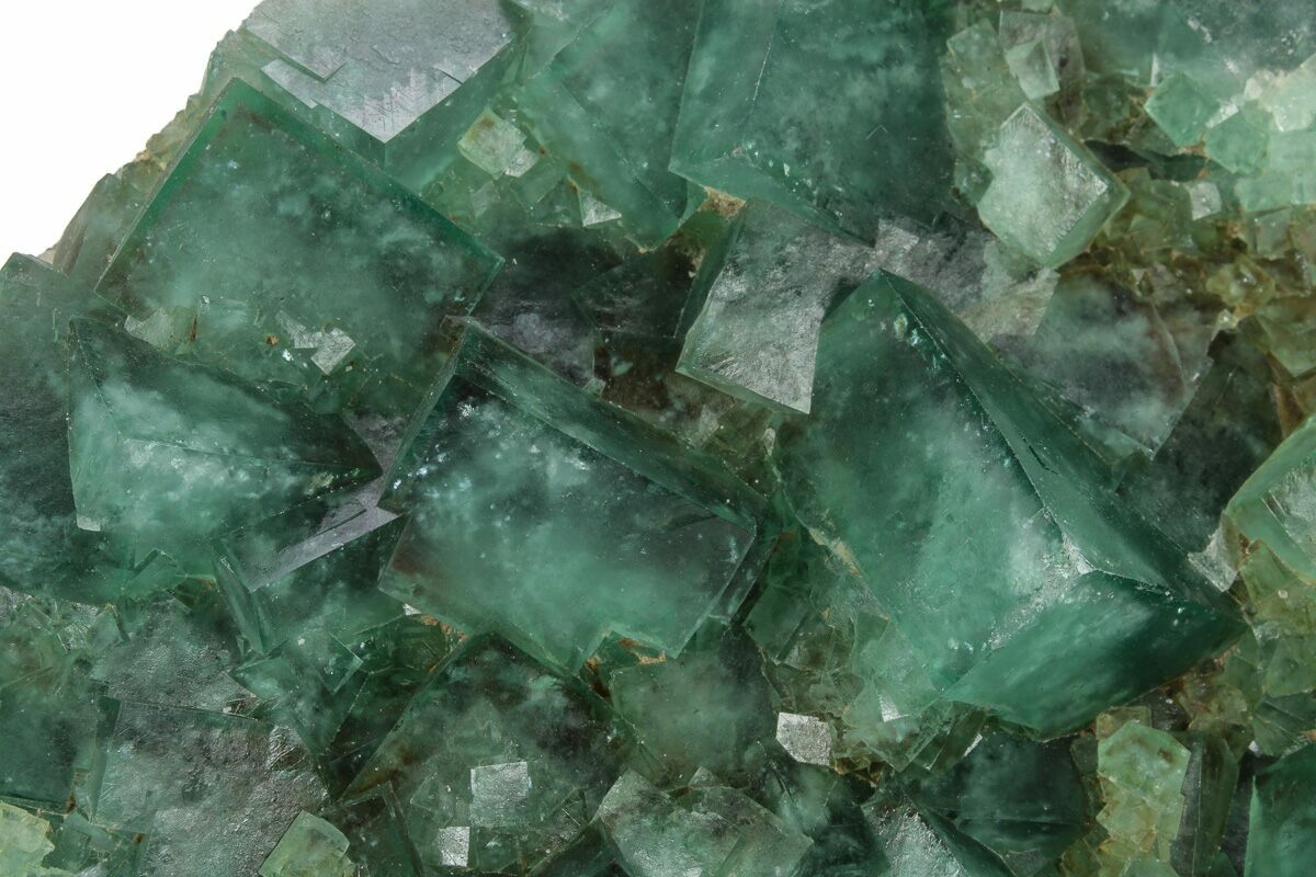 7.5" Green, Fluorescent, Cubic Fluorite Crystals - Madagascar (#246162 ...