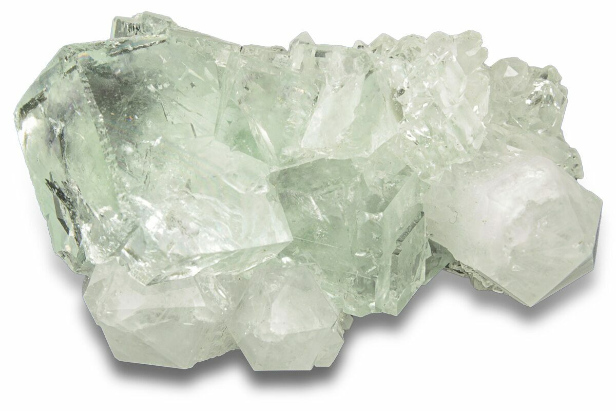 2.65" Glass-Clear Green Cubic Fluorite Crystals on Quartz - China ...
