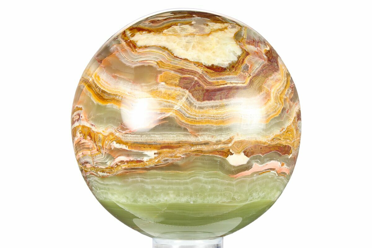 5.8" Polished Green Banded Calcite Sphere - Pakistan (#264765) For Sale ...