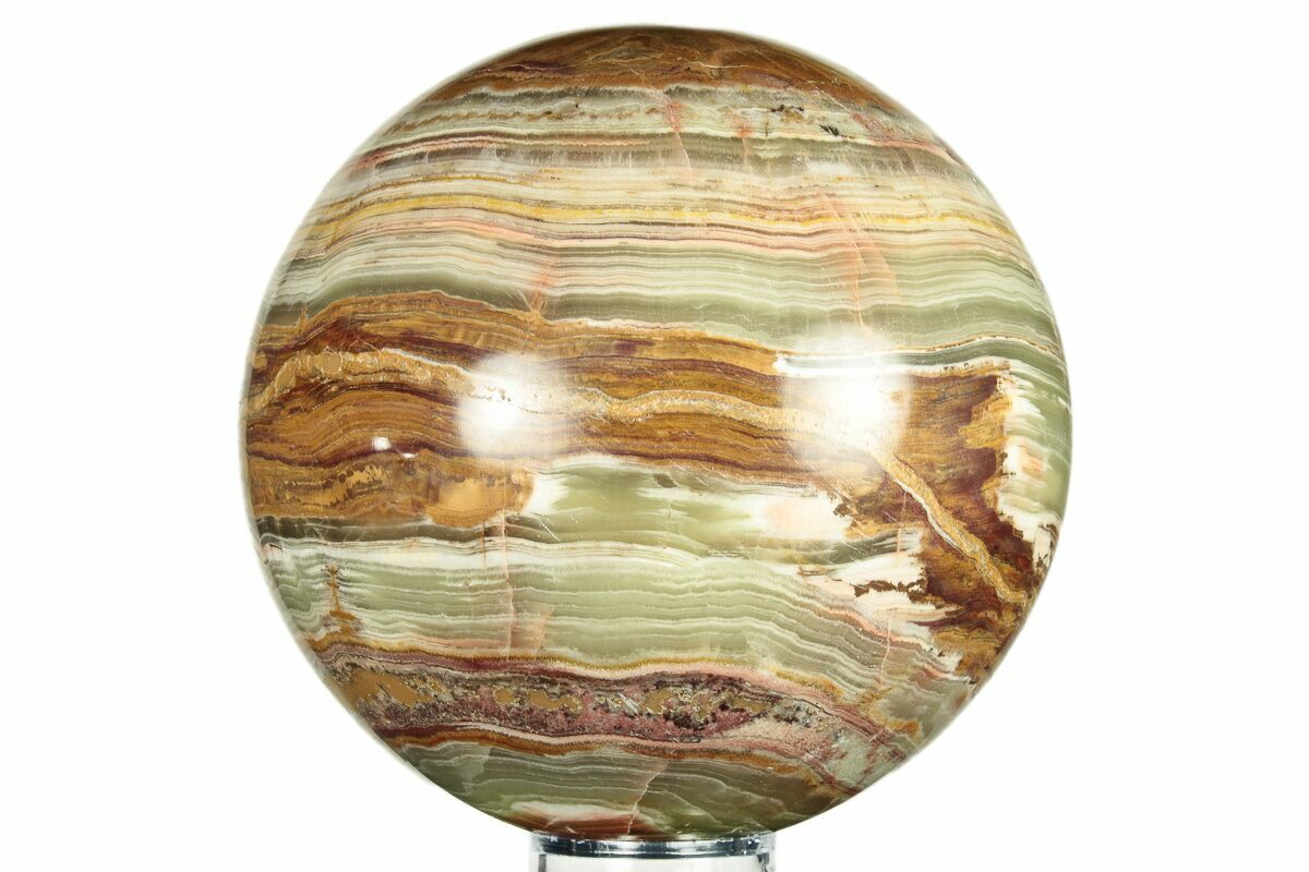 5.8" Polished Green Banded Calcite Sphere - Pakistan (#266225) For Sale ...