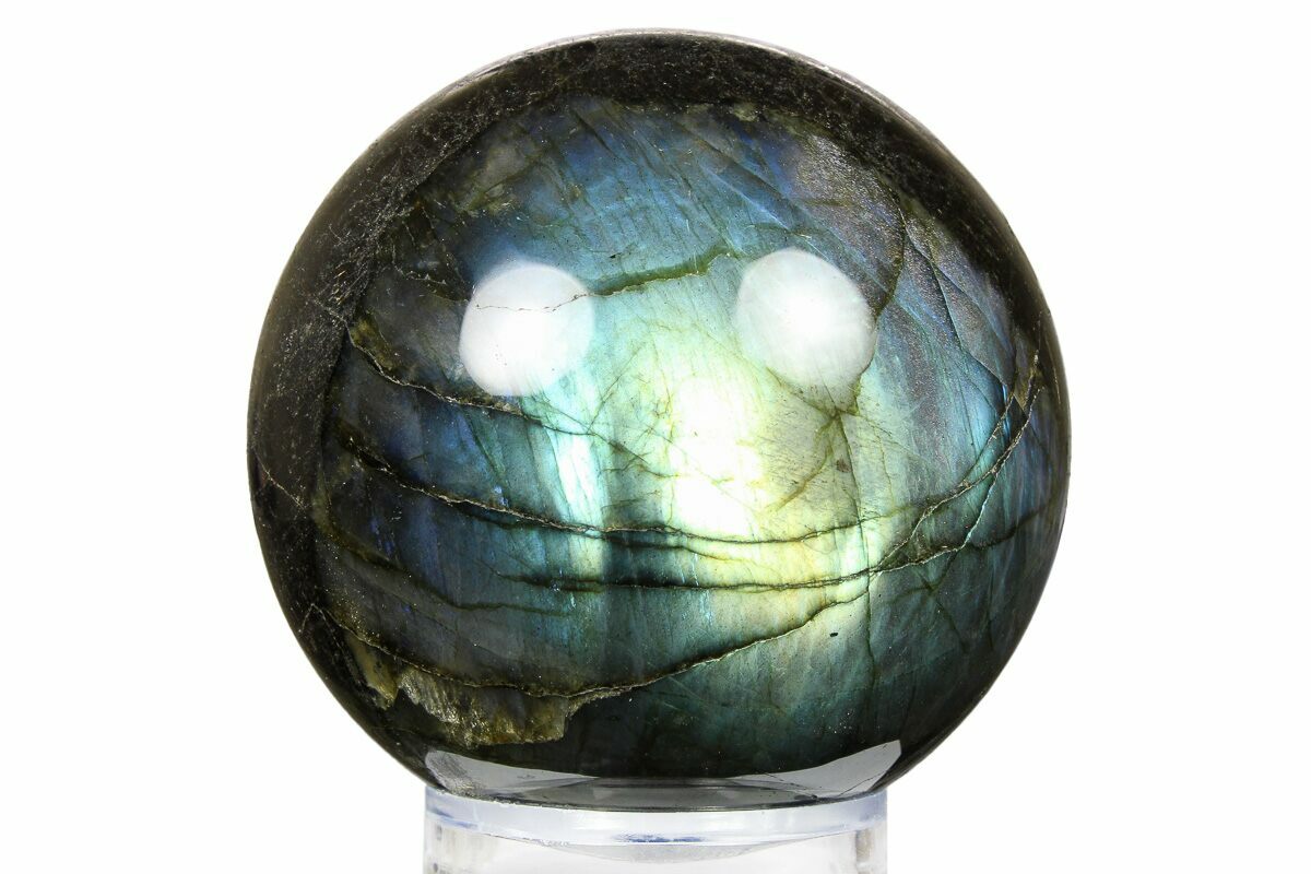 3.15" Flashy, Polished Labradorite Sphere - Great Color Play (#266240 ...
