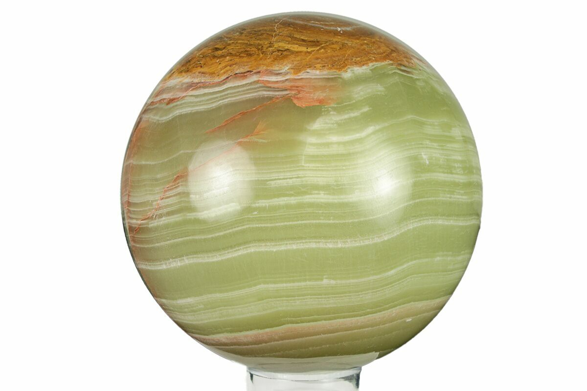 3.85" Polished Green Banded Calcite Sphere - Pakistan (#266490) For ...