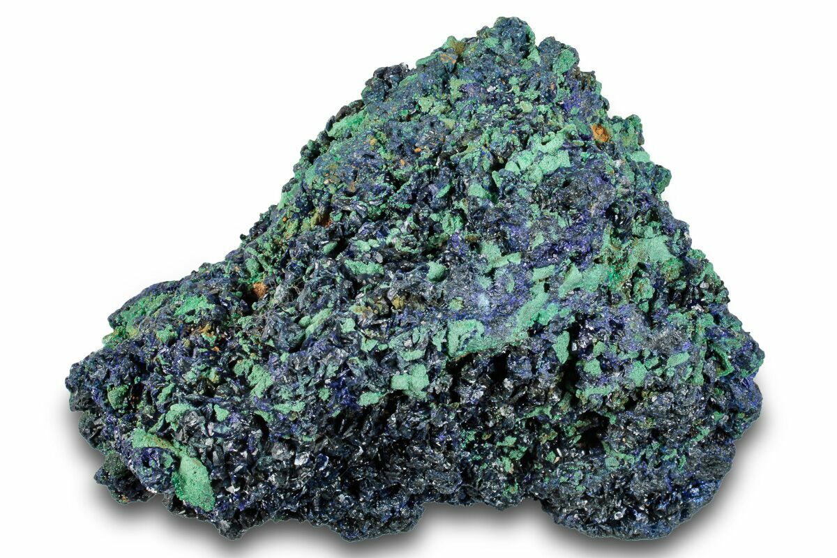4.1" Sparkling Azurite Crystals on Fibrous Malachite - China (#274677 ...