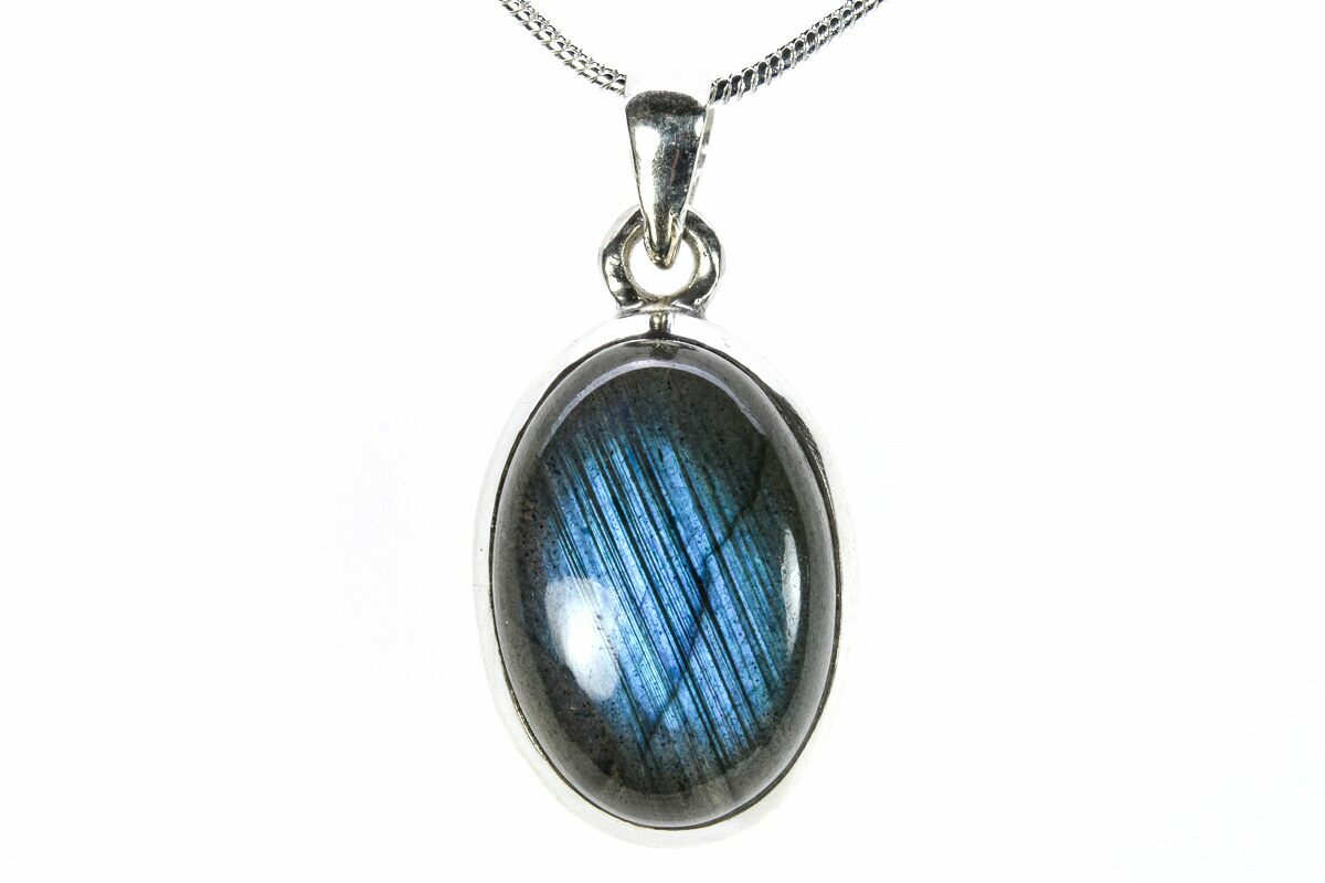 .7" Brilliant Blue Labradorite Pendant with Chain (#278296) For Sale ...