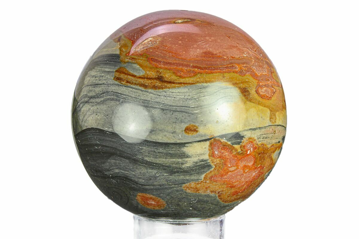 2.95" Polished Polychrome Jasper Sphere - Madagascar (#280482) For Sale - FossilEra.com