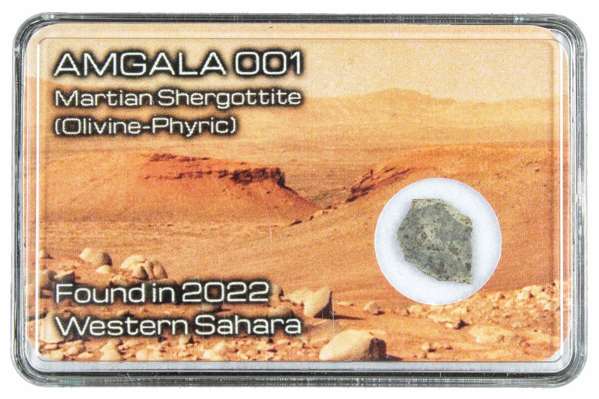 .38" Martian Shergottite Meteorite Slice - Amgala 001 (#288256) For ...