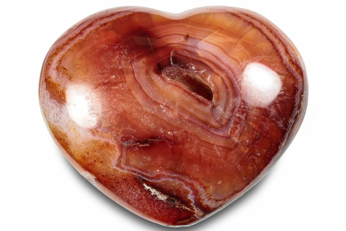 2.35" Colorful Carnelian Agate Heart (#293754) For Sale - FossilEra.com