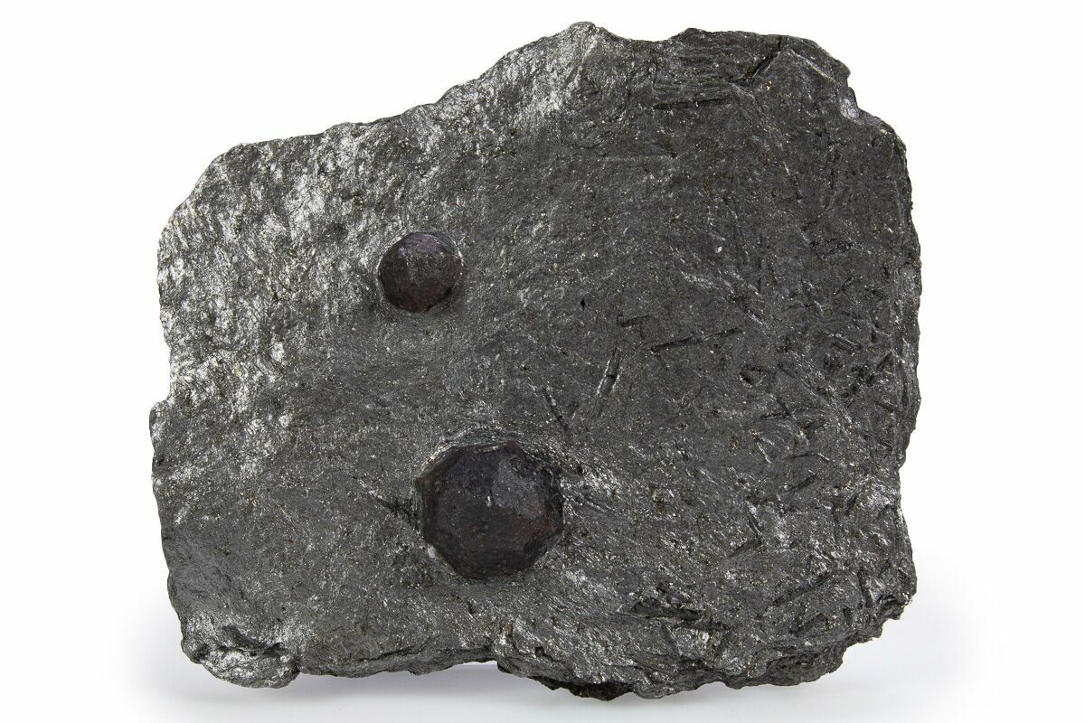3.2" Plate of Two Red Embers Garnets in Graphite - Massachusetts ...