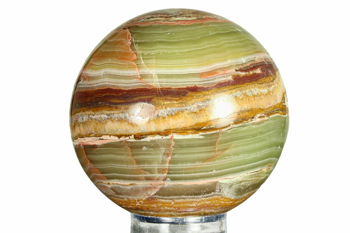 3.95" Polished Green Banded Calcite Sphere - Pakistan (#301450) For ...