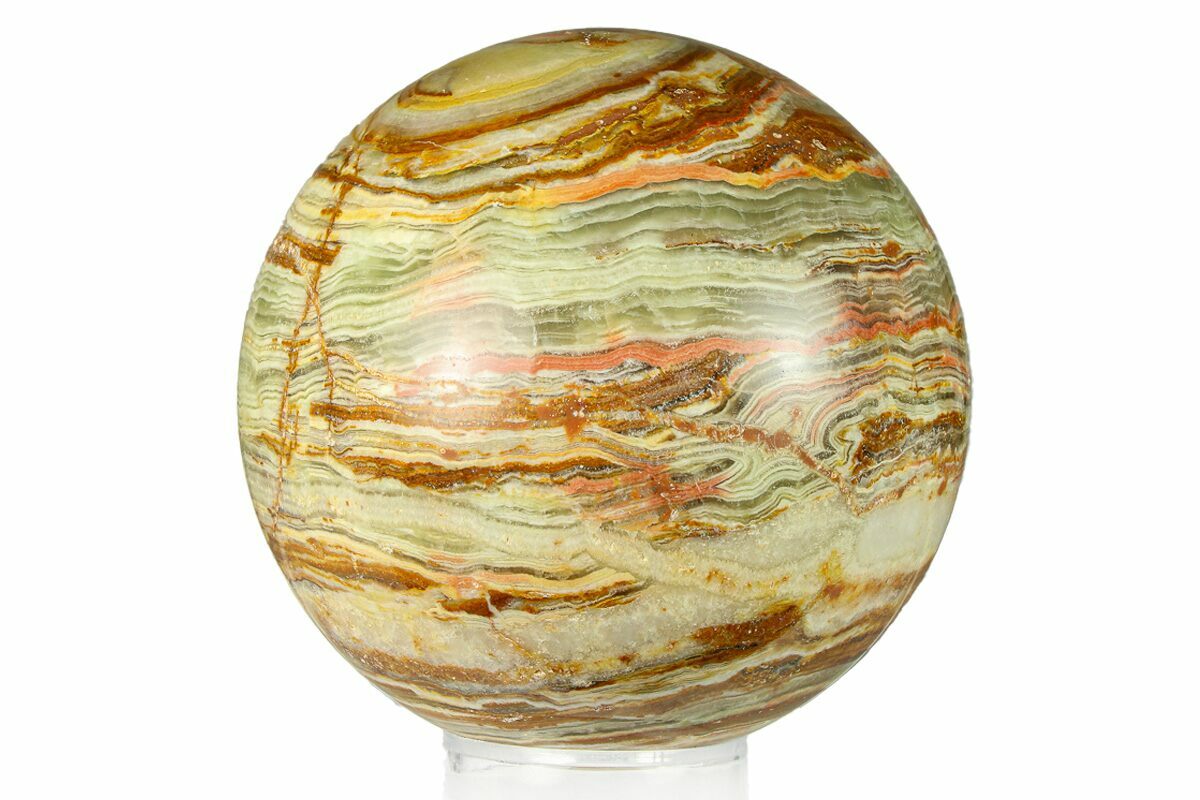 2.95" Polished Green Banded Calcite Sphere - Pakistan (#301466) For ...