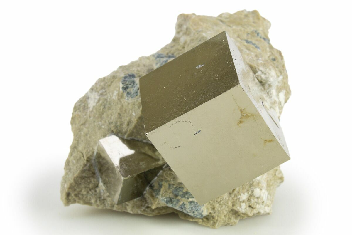 Two Natural Pyrite Cubes In Rock - Navajun, Spain (#304045) For Sale ...