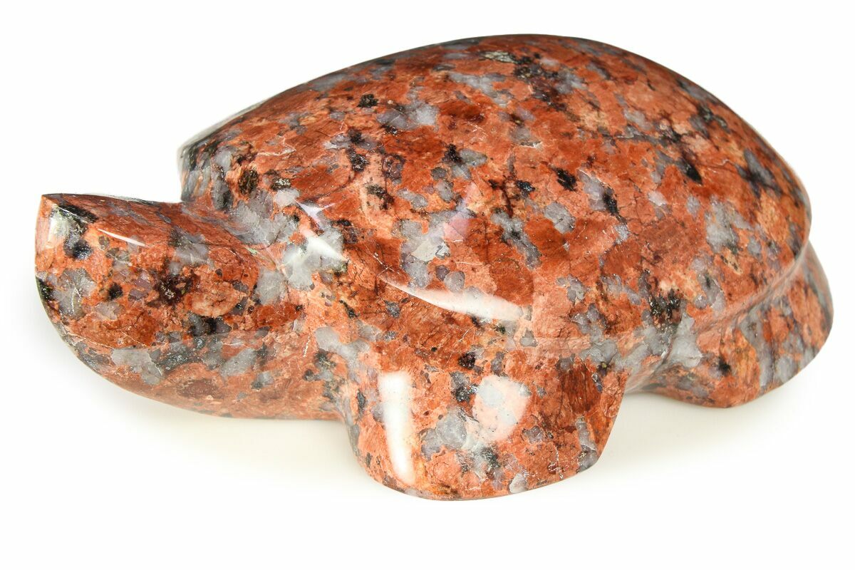 3.4" Carved Red Flower Granite Turtle - Arizona (#308549) For Sale ...