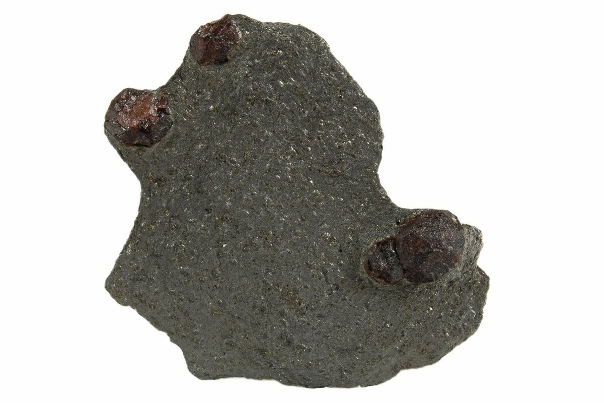 1.25" Plate of Four Red Embers Garnets in Graphite - Massachusetts ...