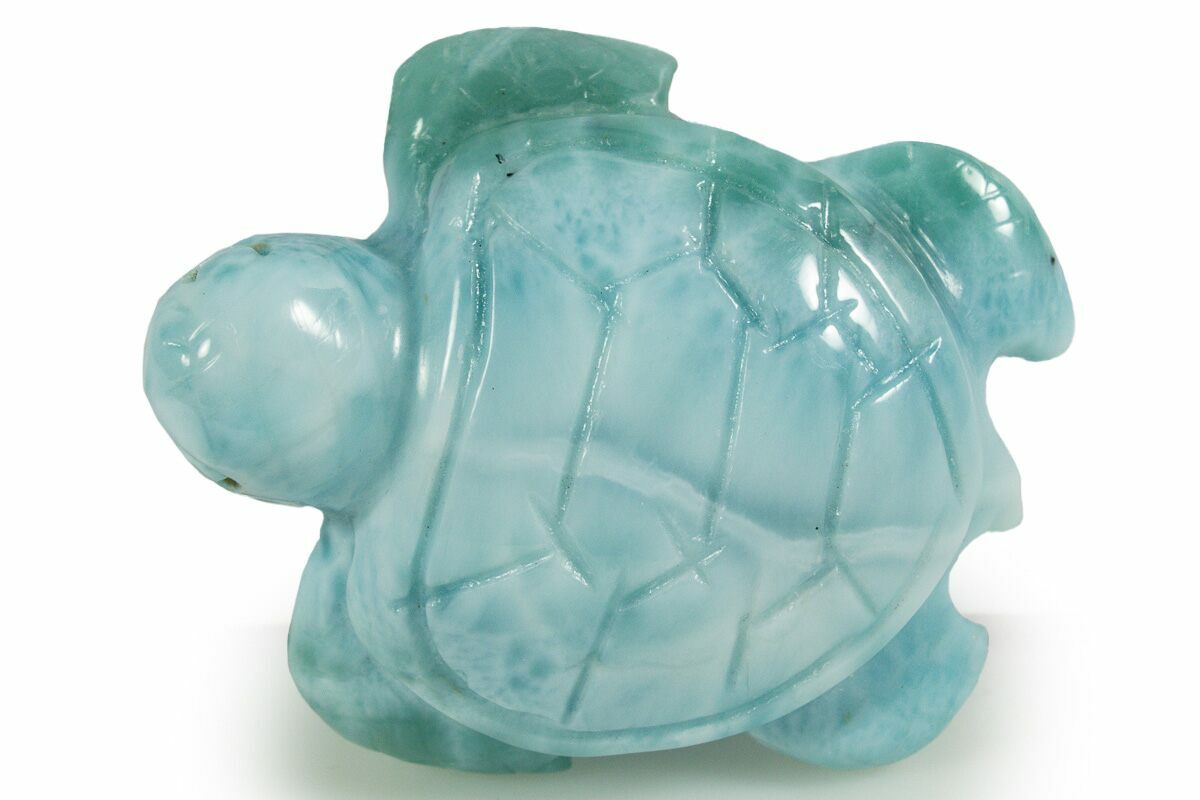 1.25" Polished Carved Larimar Sea Turtle - Dominican Republic (#314965 ...
