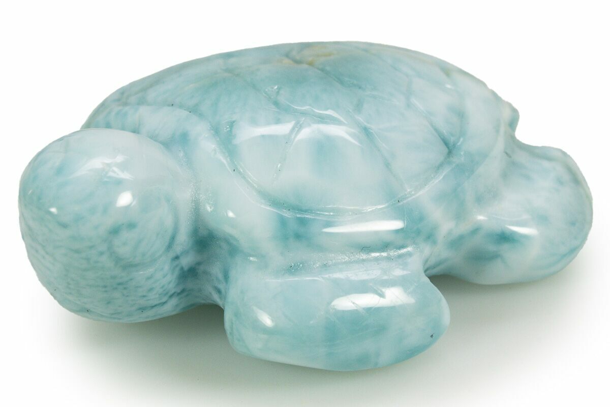 1.35" Polished Carved Larimar Sea Turtle - Dominican Republic (#314970 ...