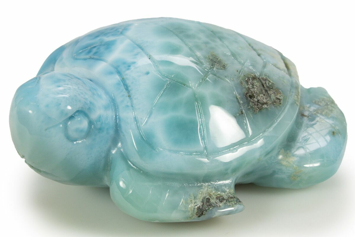 2" Polished Carved Larimar Sea Turtle - Dominican Republic (#314978 ...
