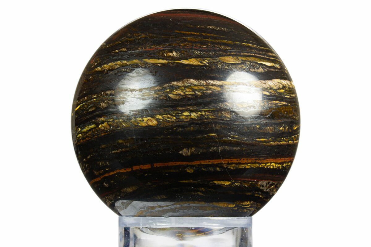 3" Polished Tiger Iron "Stromatolite" Sphere - 3.02 Billion Years ...
