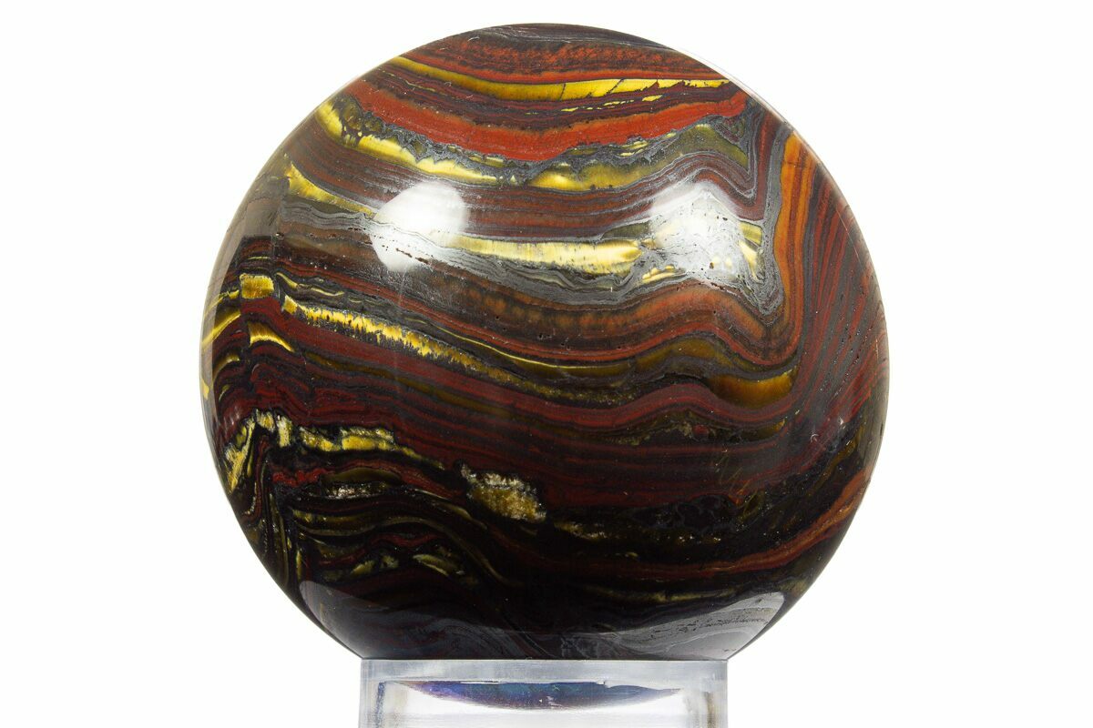 2.3" Polished Tiger Iron "Stromatolite" Sphere - 3.02 Billion Years ...