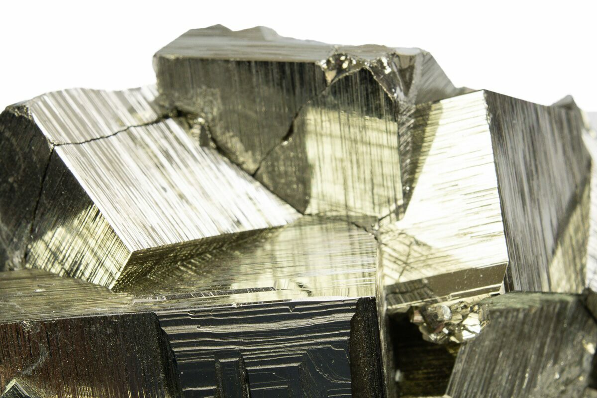 4.6" Columnar Calcite and Quartz Crystals on Pyrite - Fluorescent ...