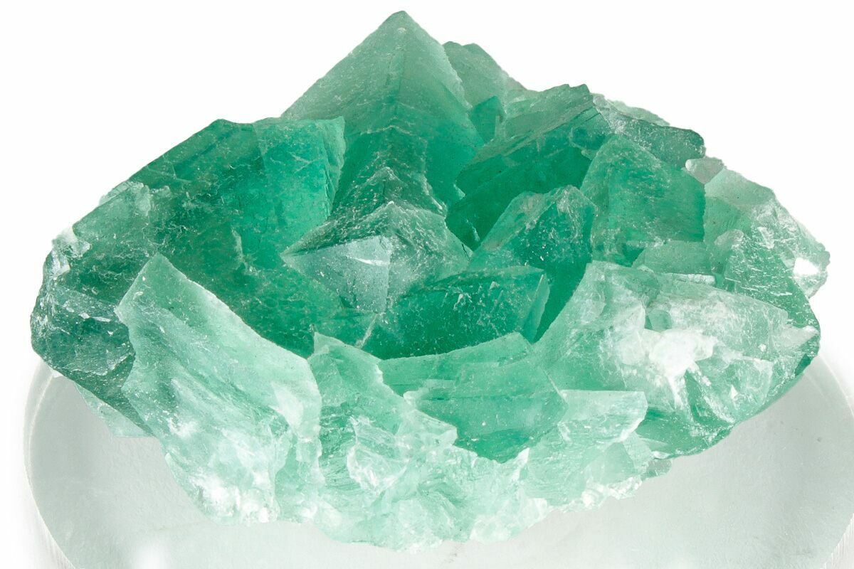 1.8" Apple-Green Octahedral Fluorite Crystal Cluster - China (#319591 ...