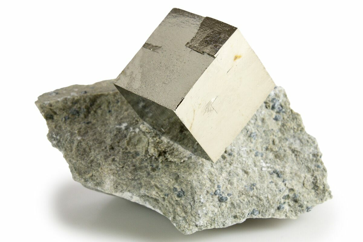 .76" Natural Pyrite Cube In Rock - Navajun, Spain (#322135) For Sale ...